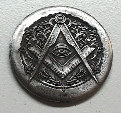 HOBO Freemason Symbols Eye Square Compass Made From A REAL Buffalo ...