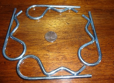 4 trailer spring pin clevis lock pin military hairpin steel 3/16 loop ...