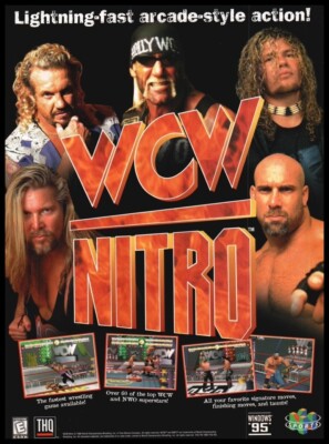 WCW Nitro Hulk Hogan 1998 Nintendo-print ad/mini-poster-Game room,man ...