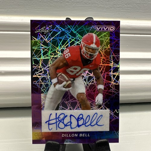 DILLON BELL 2024 LEAF VIVID 1/1 RC Auto Georgia Bulldogs Superstar WR ...