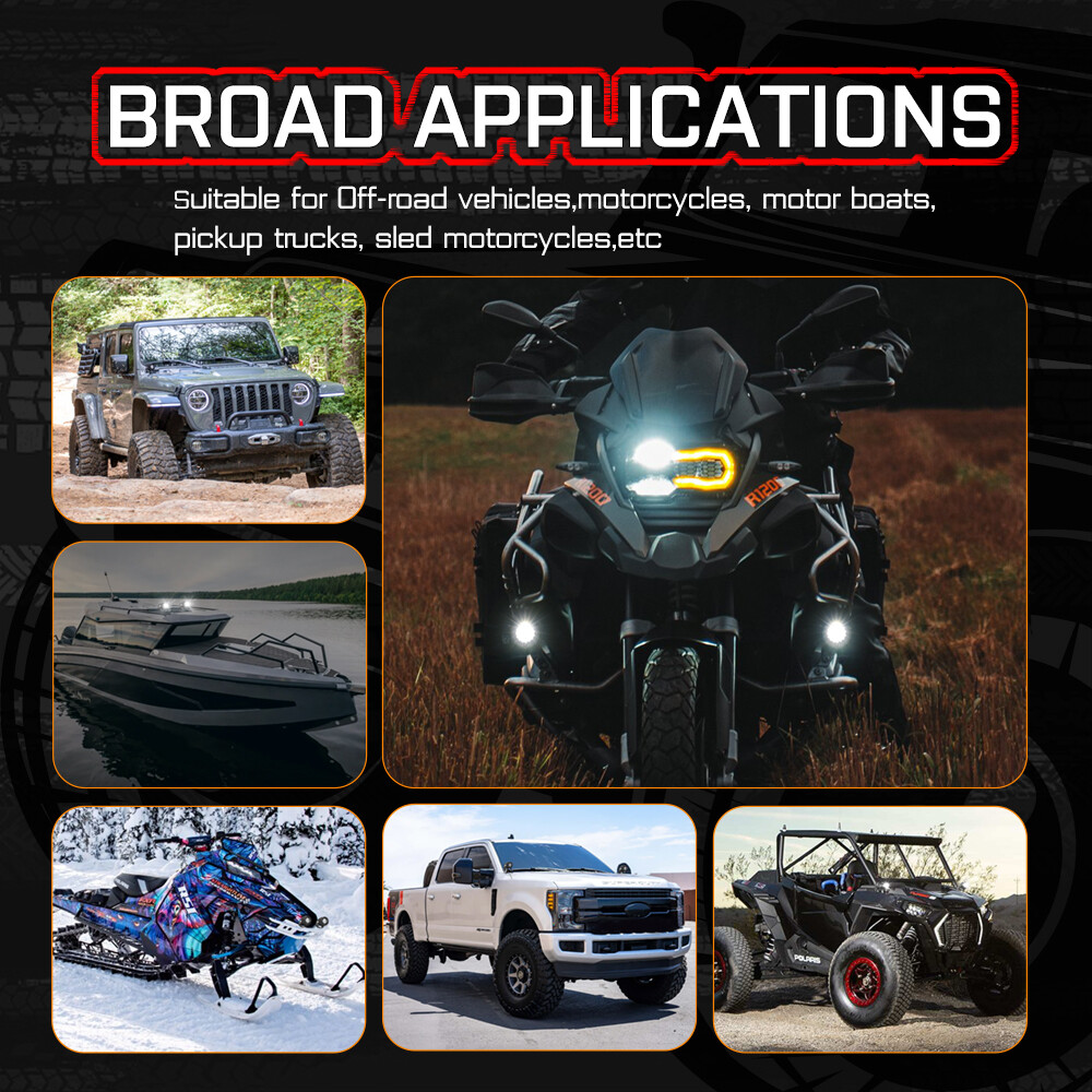 2x 20W LED Spot Motorcycle Light auxiliary Headlight Driving Fog Lamp ...