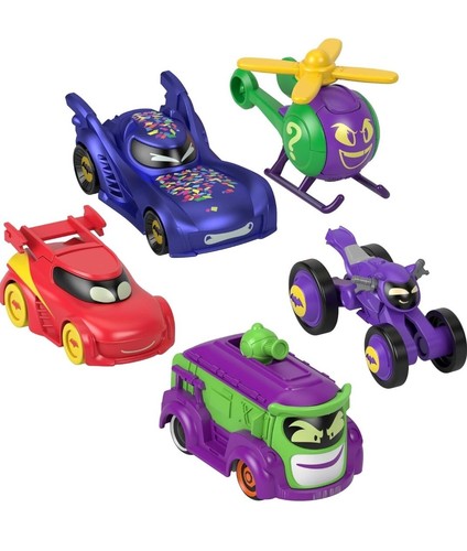 Batwheels 1:55 Scale Toy Cars 5-Pack, Bam Batmobile Redbird Prank Bibi ...