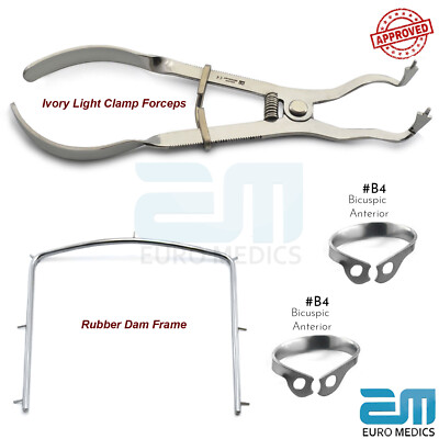 Universal Rubber Dam Set Ivory Light Forceps Dental Dams Frame BRINKER ...