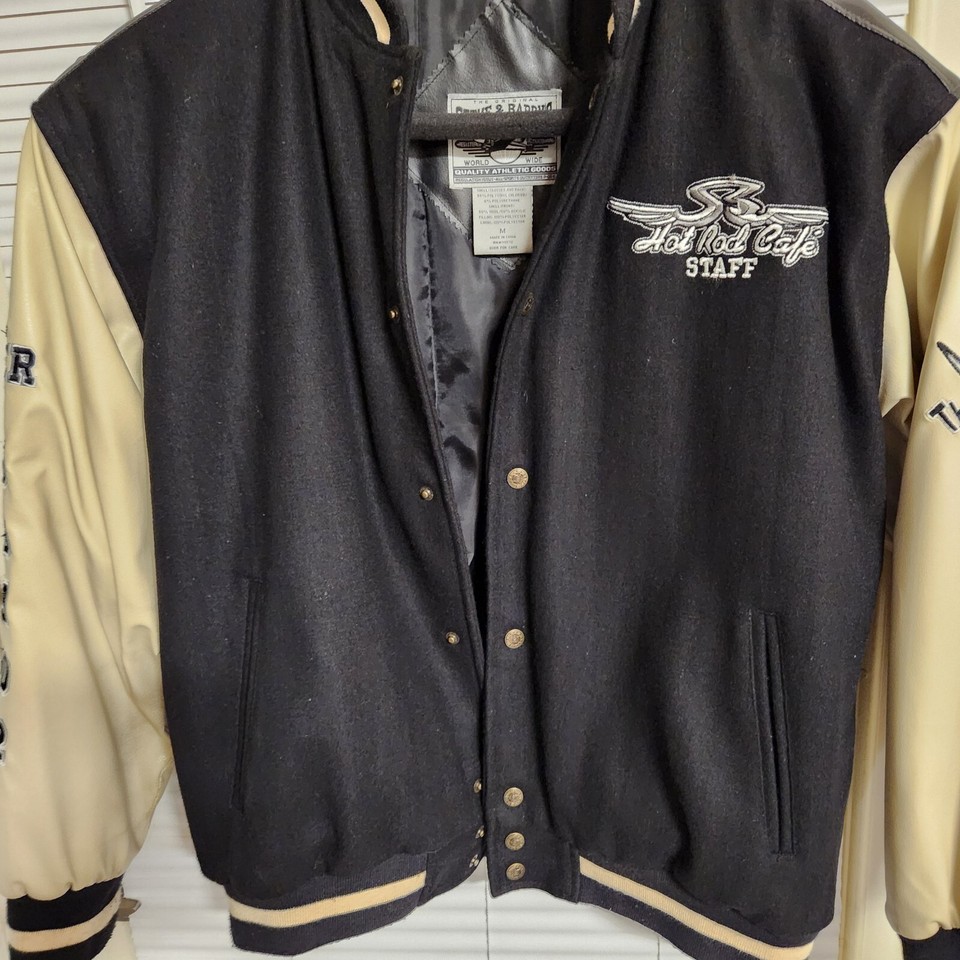 Vintage Steve & Barry’s Hot Rod Cafe Staff Letterman Varsity Jacket ...