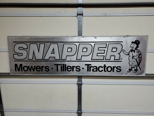 Vintage SNAPPER Mowers Tillers Tractors Dealer Embossed Metal Sign 70 ...