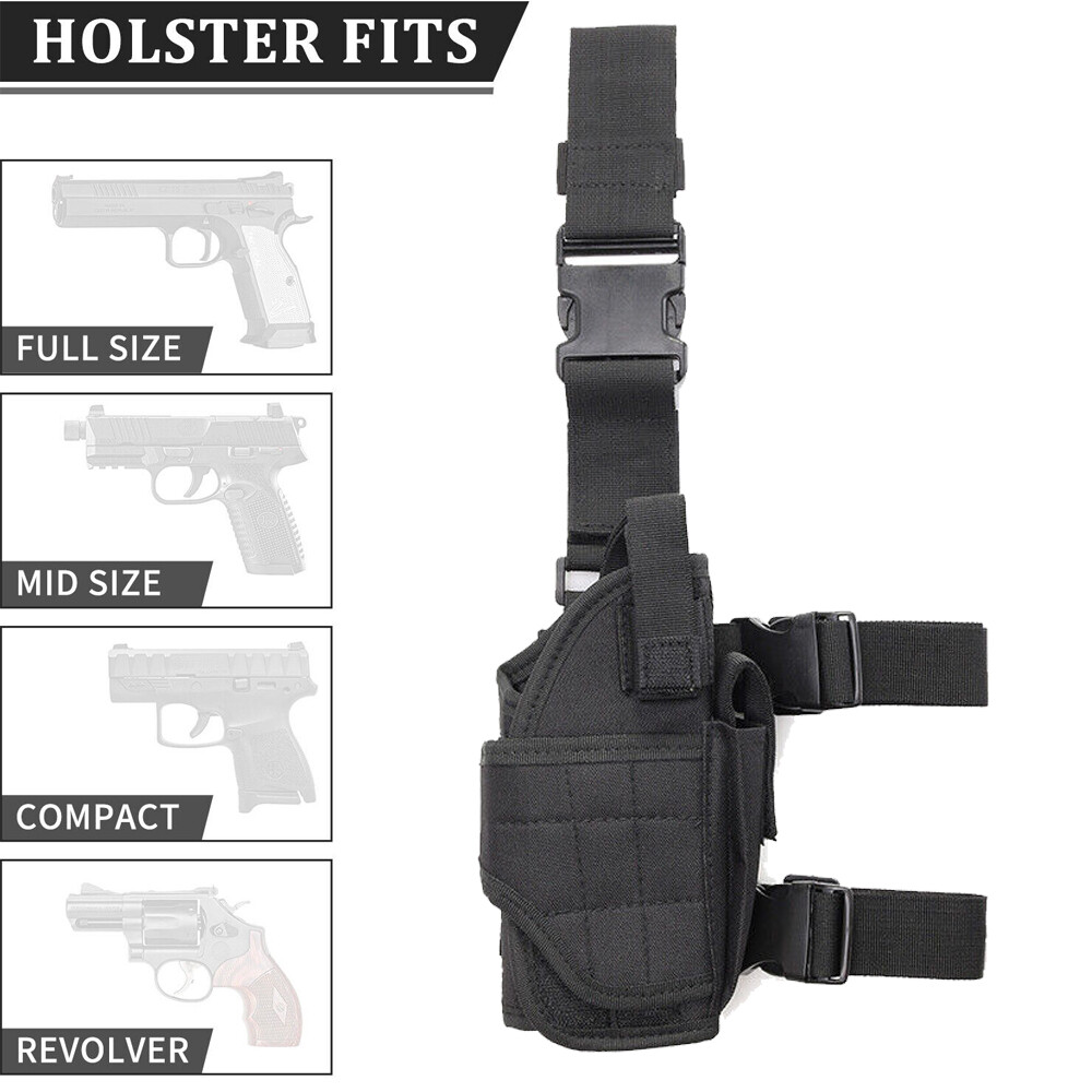 Tactical RIght Hand Thigh Gun Holster Adjustable Drop Leg Pistol ...