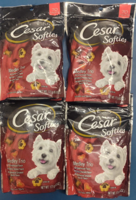 Pack of 4 Cesar Softies Medley Trio Dog Treats 70 Ct 6 Oz (BB: 10/23 ...