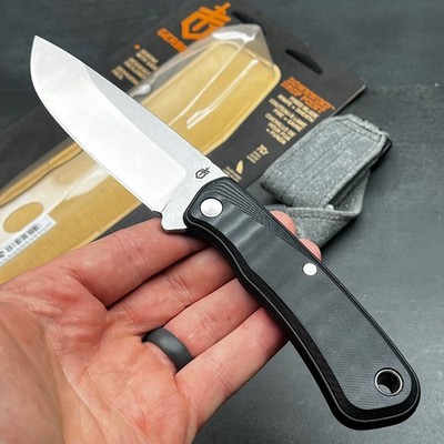 Gerber Downwind Black G10 Drop Point Fixed Blade Full Tang Hunting ...