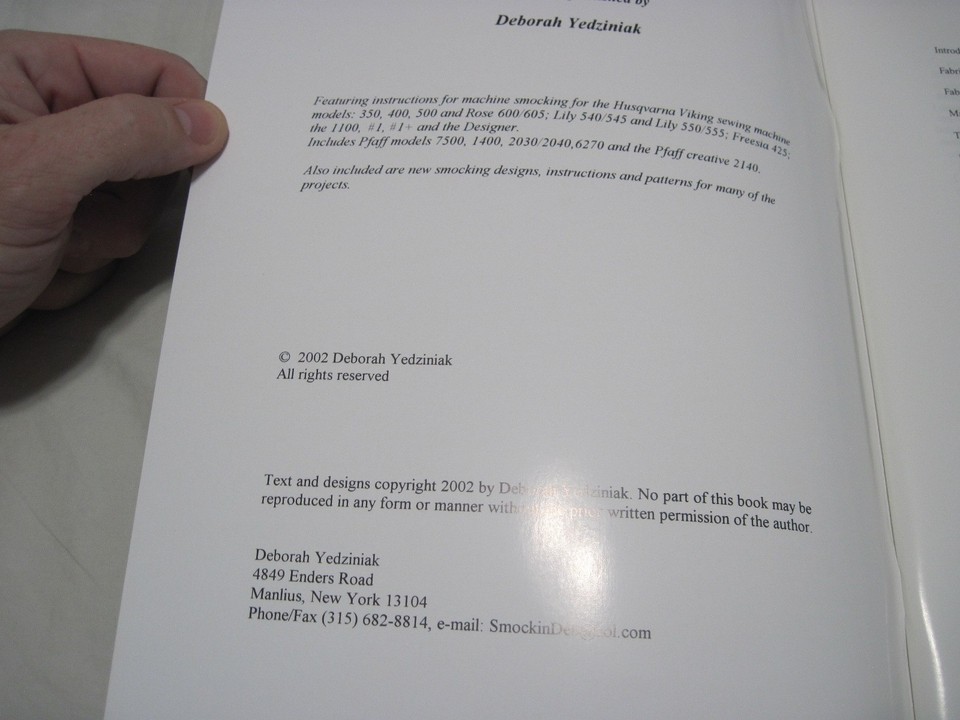 The Smocked Project Book Deborah Yedziniak for Husqvarna Viking & PFAFF ...