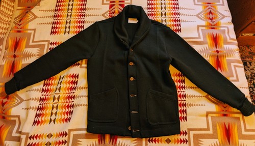 Dehen 1920 Black Wool Shawl Sweater Coat 2.0 Cardigan LARGE | eBay