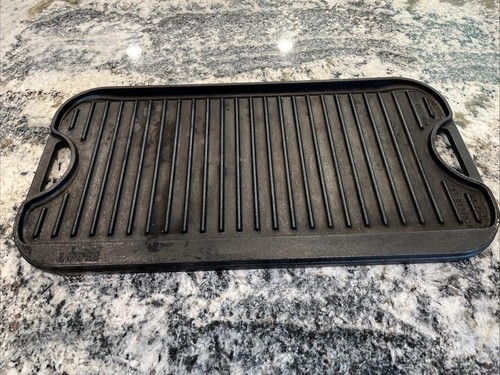 Lodge Pro-Grid Cast Iron Reversible Grill Griddle Combo PG12 USA 20" x ...