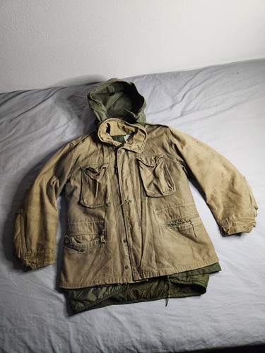 Vintage US Military OG 107 M65 Field Coat Jacket Mens Size XL Brown W/ Liner USA | eBay