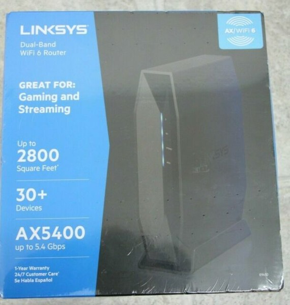 Linksys AX5400 Dual Band WiFi 6 Router - Black (E9450) for sale online ...