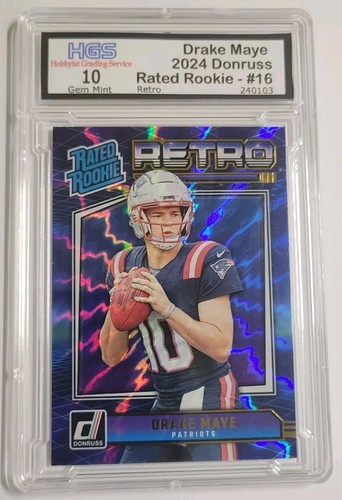 2024 Drake Maye Panini Donruss Rated Rookie Retro - HGS 10 GEM Mint | eBay