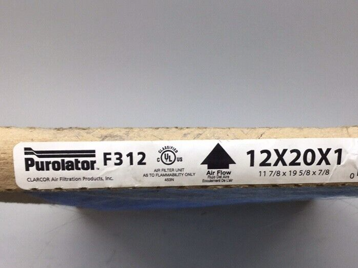 Purolator F312-12X20X1 Air Filter Fiberglass MERV Rating 4 | eBay