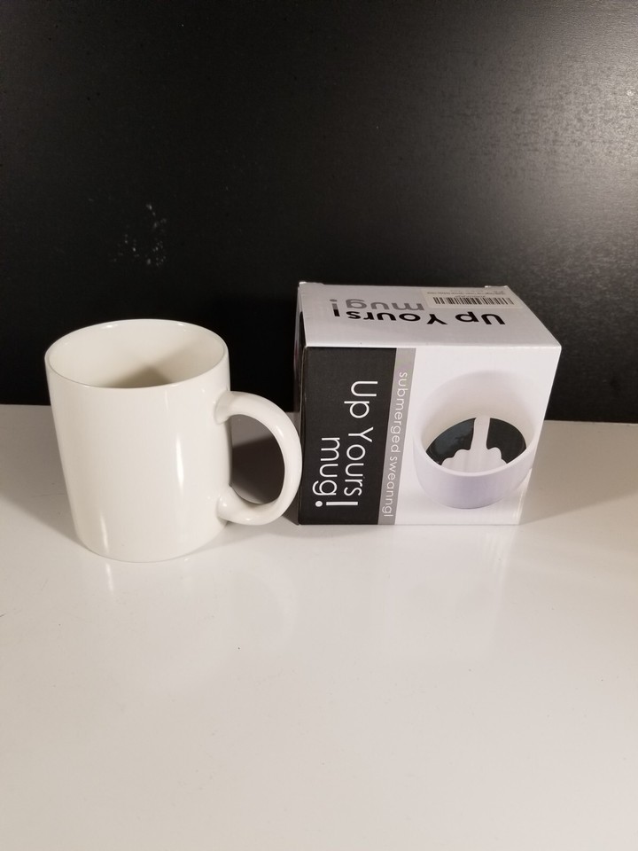 3D Inner Middle Finger Mug Up Yours Coffee Cup White FREE SHIPPING NEW ...