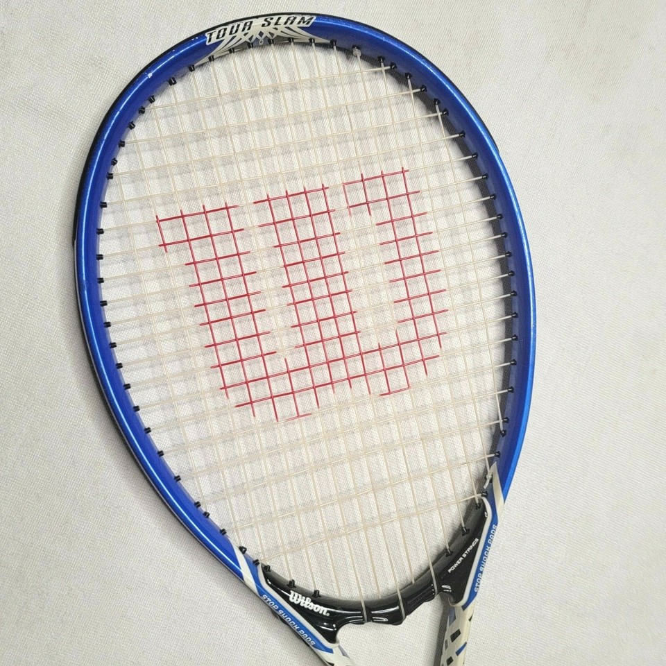 Wilson Tour Slam Tennis Racket Racquet Power Strings Stop Shock Pads 4 ...