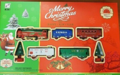 LARGE CHRISTMAS TRAIN SET TOYS TRACK LIGHT XMAS GIFT | eBay UK