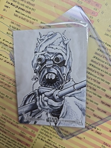 Topps Star Wars A New Hope B&W ink Sketch Card Nick Allsopp 2018 Tusken ...