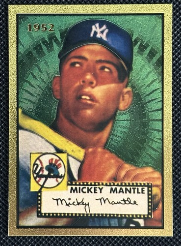 Mickey Mantle 24K Gold Card by RH. 1952 Topps Design. New York Yankees ...