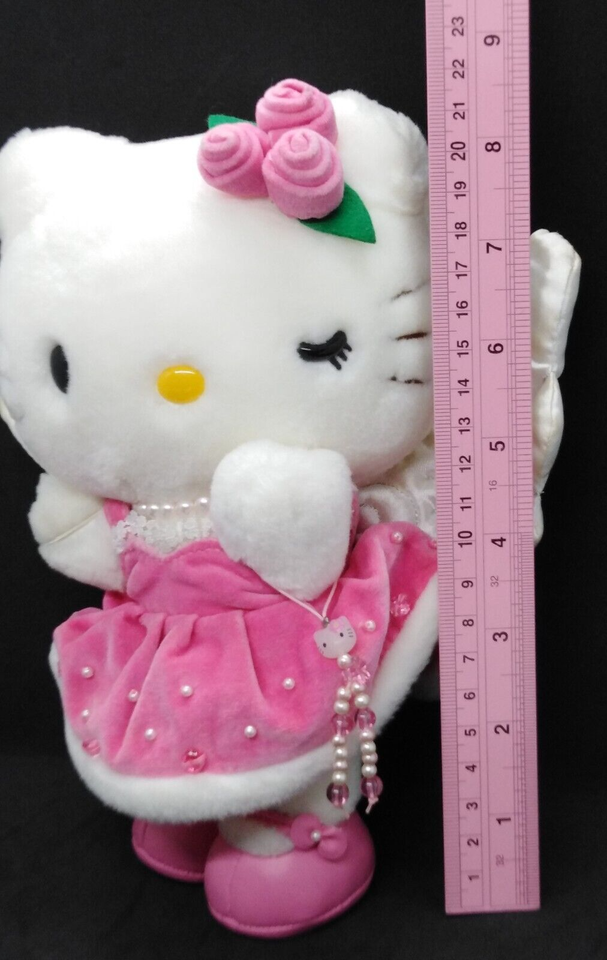 Vintage 2000 Hello Kitty Pink Velvet Angel 8" Plush Toy w/ Mini Pendant ...