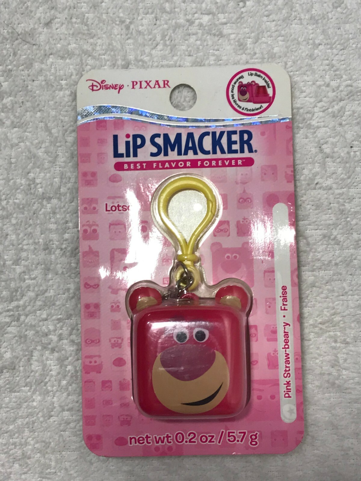 Disney Pixar Lip Smackers – Lotso Bear Pink Strawberry Keychain Lip ...