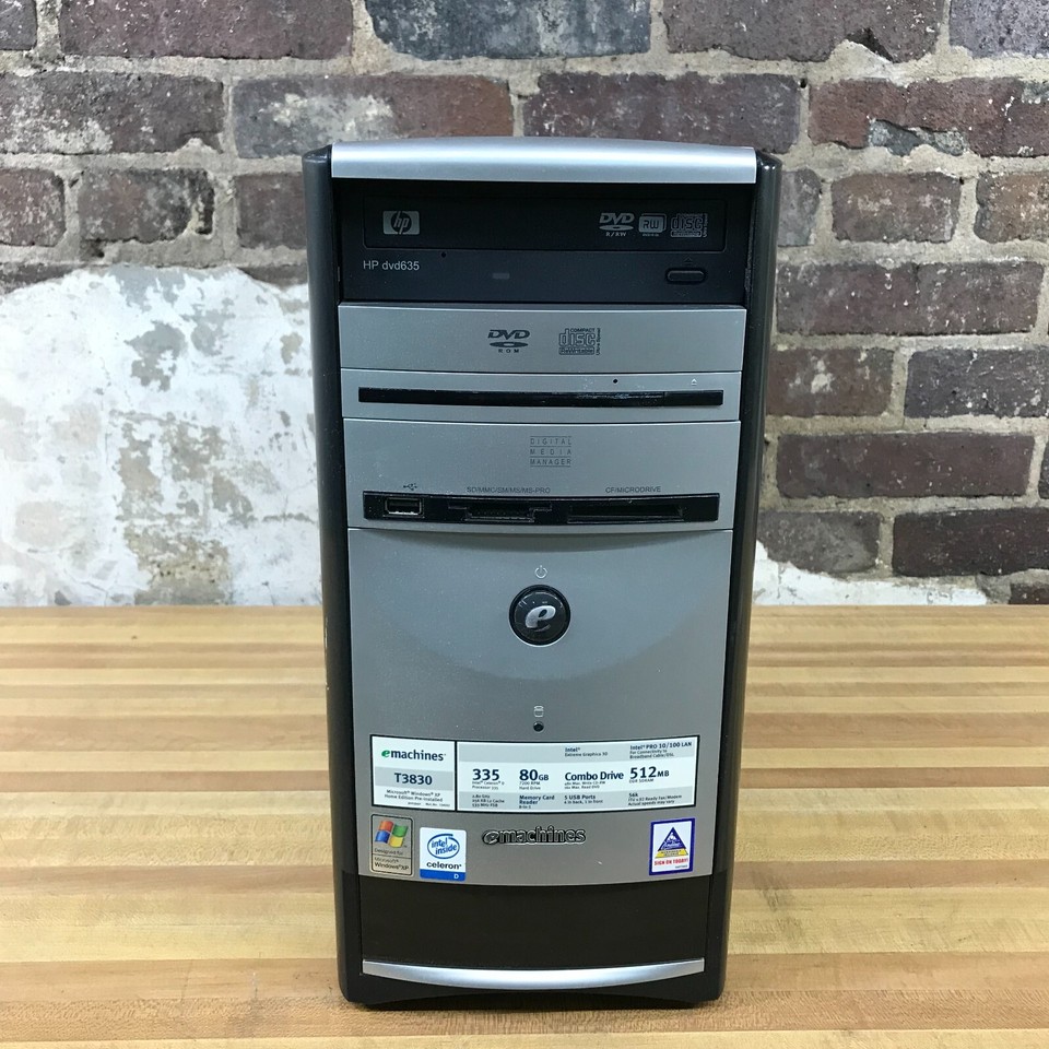 eMachines T3830 PC for Retro Gaming Celeron 2.80GHz 1GB RAM (Windows XP ...