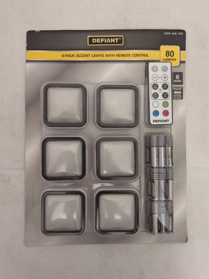 Defiant 6-Pack LED Accent Lights with Remote Control 4 Colors, Timer ...