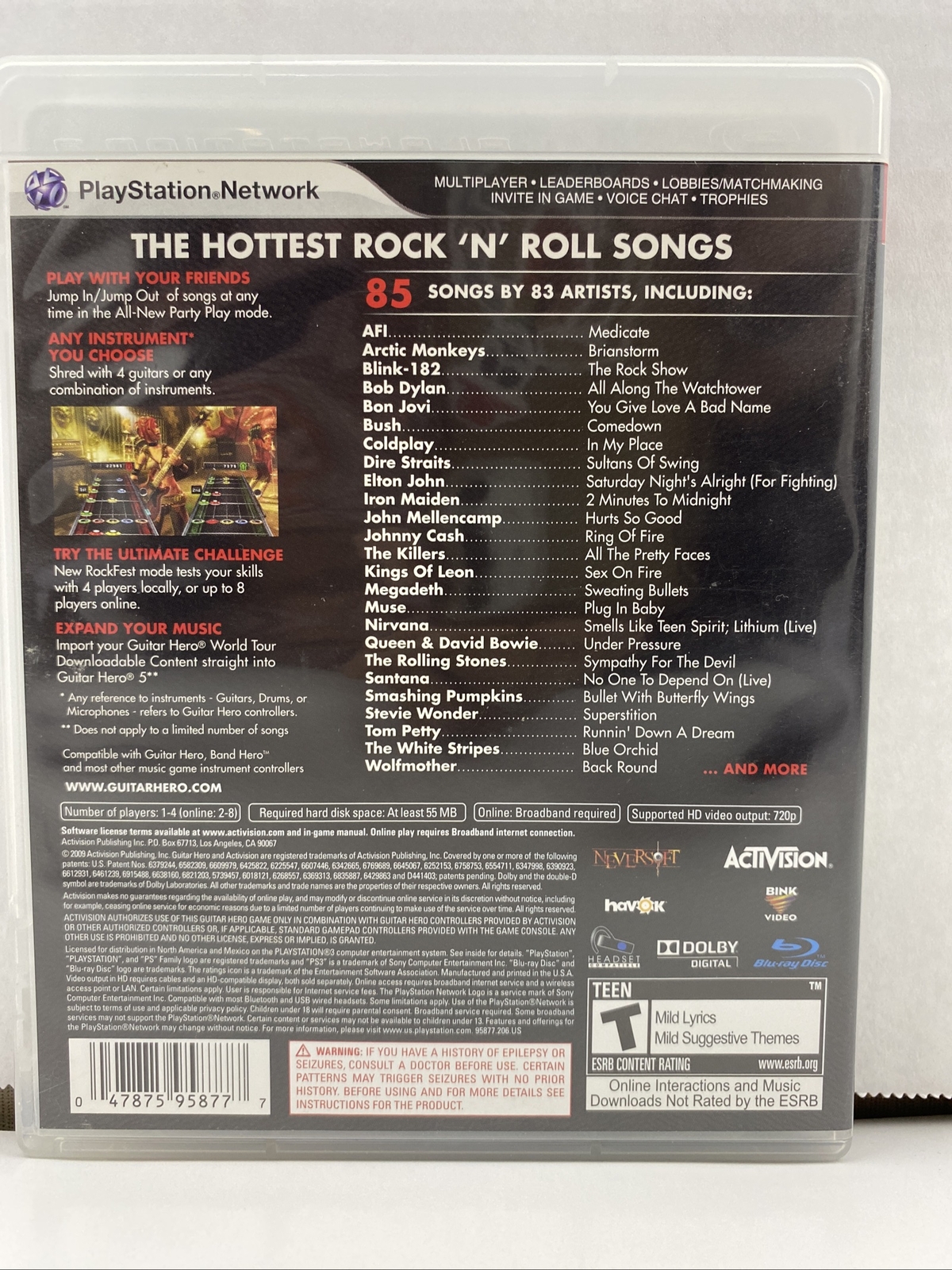 Rock Band Playstation 3 Bundle W/3 Games Aerosmith, Guitar Hero 5, and Band Hero | eBay