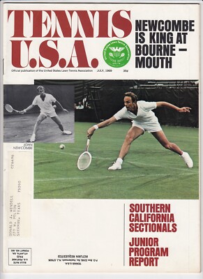 John Newcombe 1969 Tennis USA Magazine July USLTA Winnie Shaw 89650b28 ...