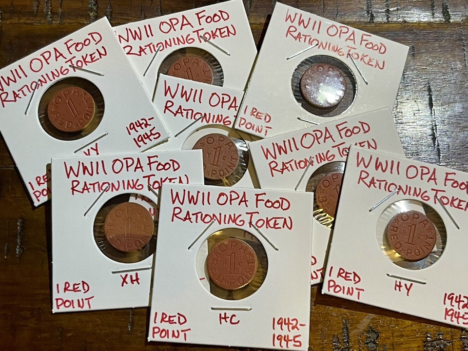 🇺🇸 1 Randomly Selected WWII World War 2 OPA Red Point Rationing Token ...