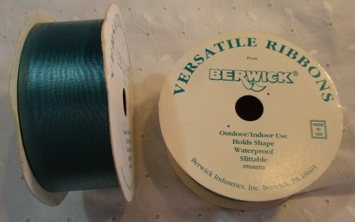 2 ROLLS VNTG 1994 BERWICK RIBBON TEAL BLUE HOLDS SHAPE IN/OUTDOOR 35 ...