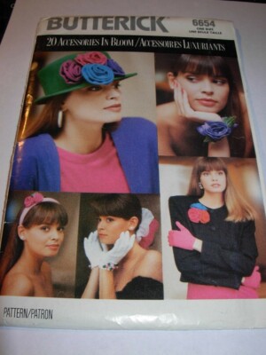 Butterick Accessories Flowers Floral Pattern For Hats Collars Hair ...