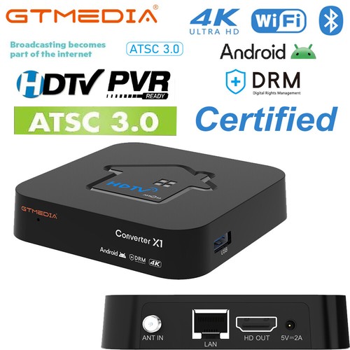 OTA 4K UHD ATSC 3.0 Converter Digital TV Tuner Free DRM Smart Android TV Box New | eBay