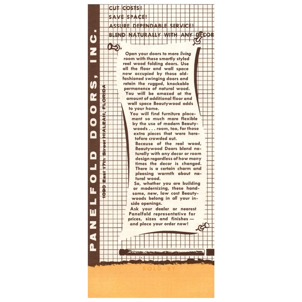 1950s MCM Advertising Brochure Panelfold Doors Economy Line Real Wood ...