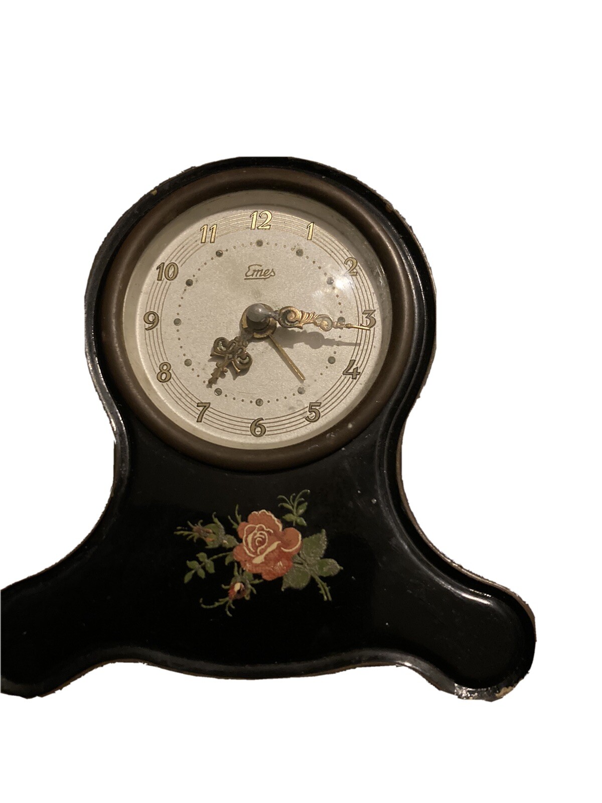 VINTAGE EMES GUEISSAZ ALARM CLOCK Hand Painted Roses De Sus -- 200 | eBay