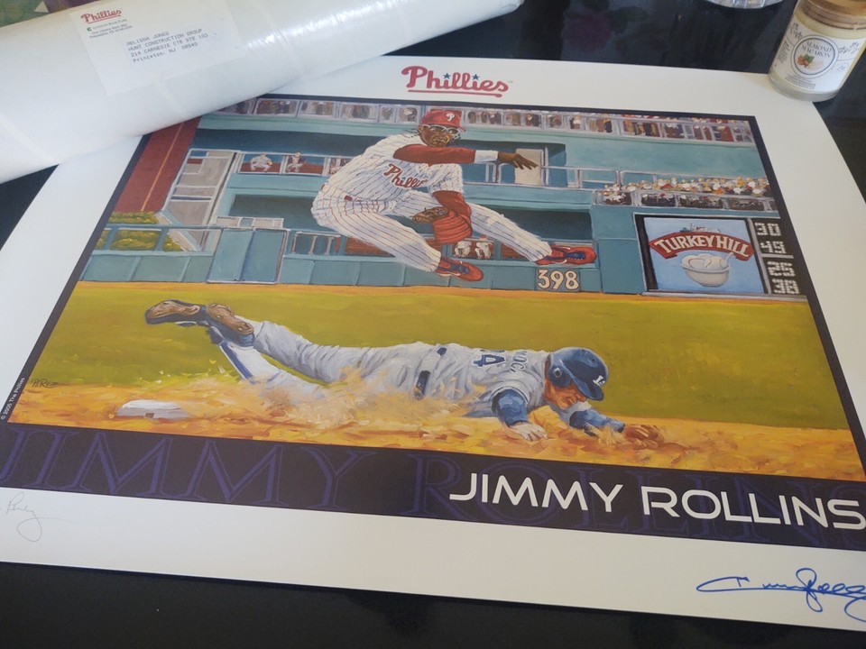 Philadelphia Phillies Jimmy Rollins Autograph Dick Perez Signed Ltd ...