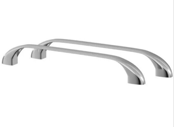 Bath Grips Handles Chrome Plated Brass 255mm 10" Holes Centres 290mm 11 ...