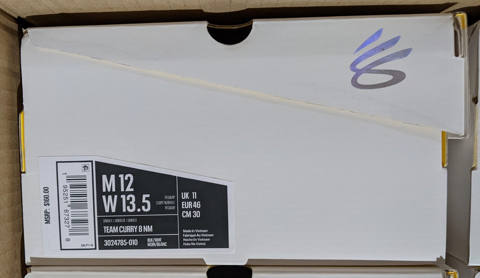 Under Armour Curry Flow 8 NM Black White Stephen Curry 3024785 010 Shoe ...