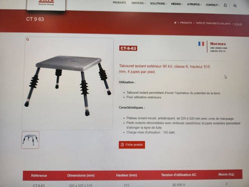 CATU CT-9-63 63 KV Insulating Stool EDF normalized 90KV (new in box) | eBay