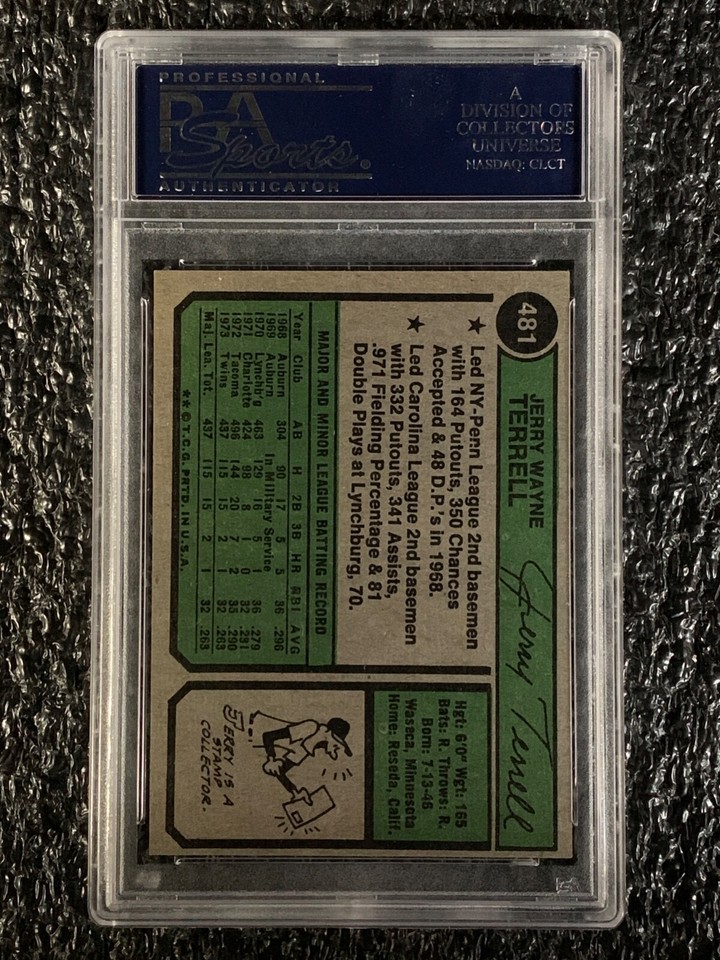 1974 Topps Baseball #481 Jerry Terrell PSA 9 | eBay