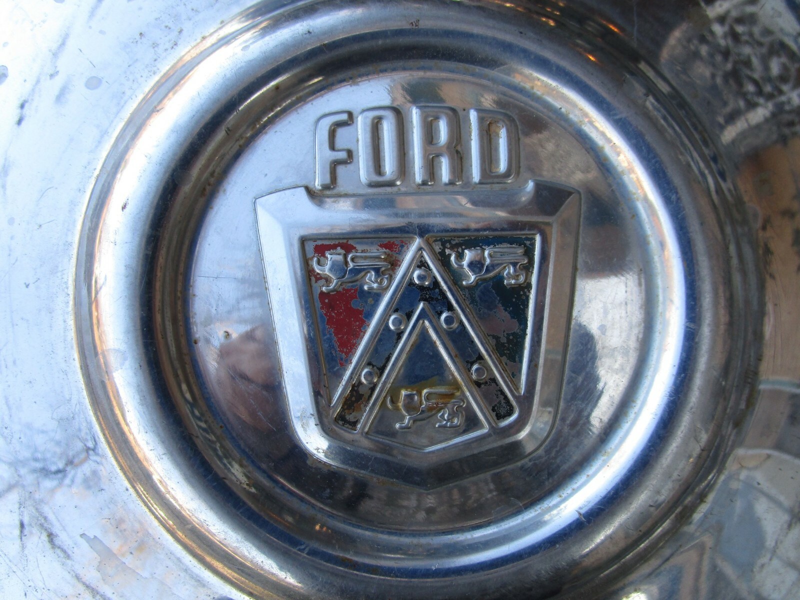 Ford Hubcap 15" Vintage 1950's Lion Emblem OEM Chrome Man Cave ...