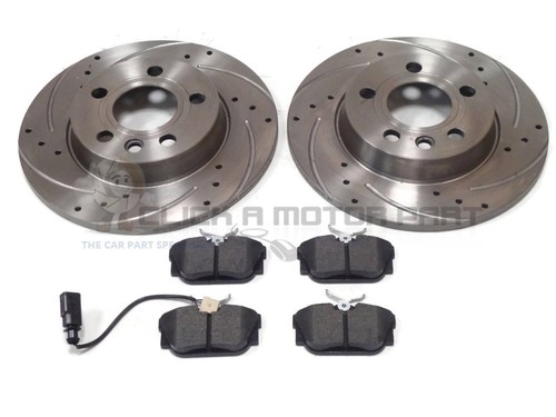 Rear 2 Drilled Grooved Brake Discs & Pads For VW Transporter T4 1.9 2.5 ...