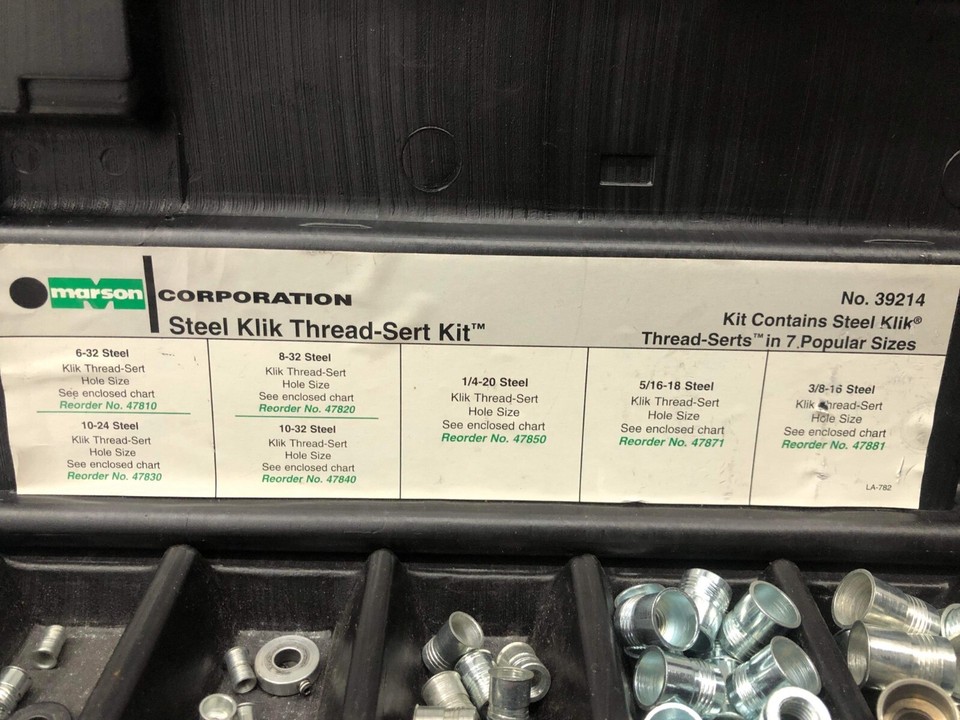MARSON CORP. THREAD SETTER KIT #39214 RIVET TOOL STEEL KLIK THREAD-SERT ...