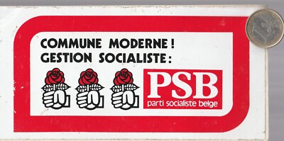 AUTOCOLLANTS. JT politique belge. PARTI SOCIALISTE BELGE | eBay