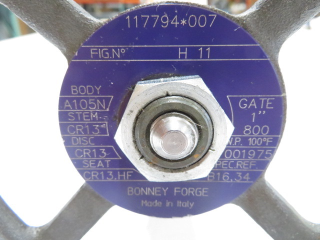 1" Bonney Forge H11 Class 800 Forged Steel Gate Valve SW X Threaded NPT ...