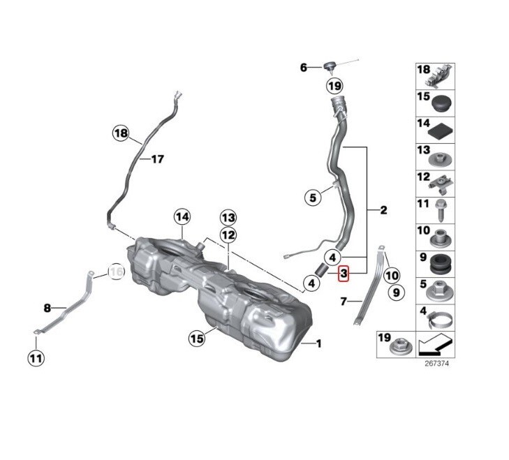 Genuine OEM Fuel Filler Hose For BMW 16117305467 | eBay