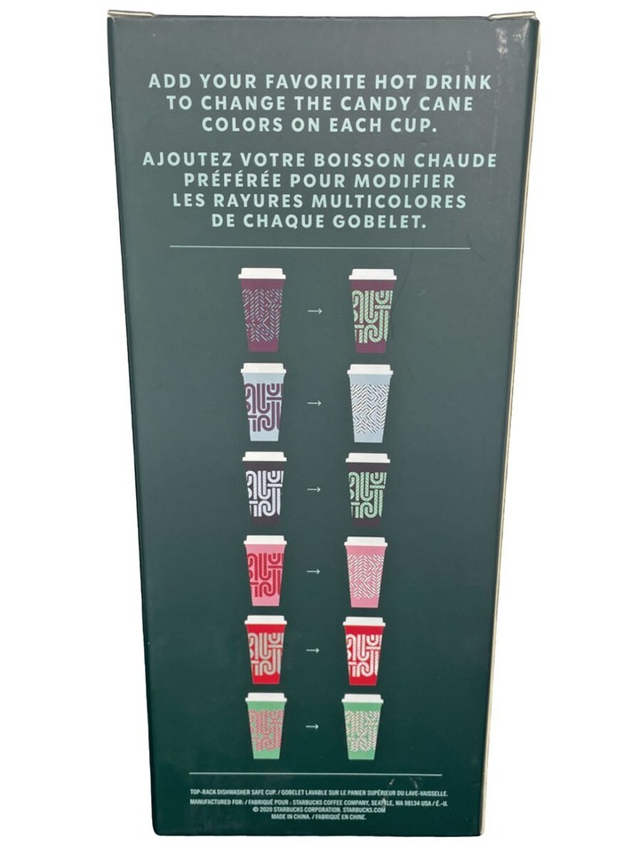 Starbucks® Reusable HOT Cups 16oz Color Change "Candy Canes" - Set of 6 ...