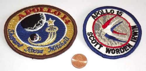 Patches - Lot of 2 - Apollo 14 (3.5" Wide x 3" High) - Apollo 15 (3 ...