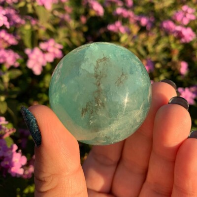 Fluorite Natural Blue Green Sphere Crystal Ball - Healing Mineral ...